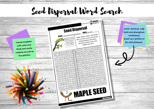 Seed Dispersal Word Search | Teaching Resources