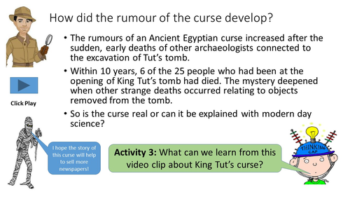 Card Sort - The Curse of Tutankhamun | Teaching Resources