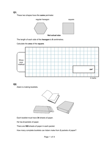 Y6 SATS Maths Reasoning Practise Q's | Teaching Resources