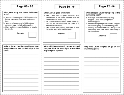 On the Banks of Plum Creek - 4th Grade Reading Street | Teaching Resources