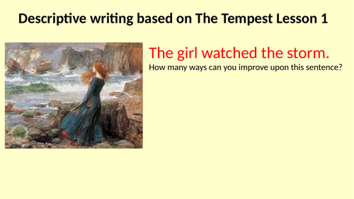 Descriptive writing based on The Tempest Act 1 | Teaching Resources