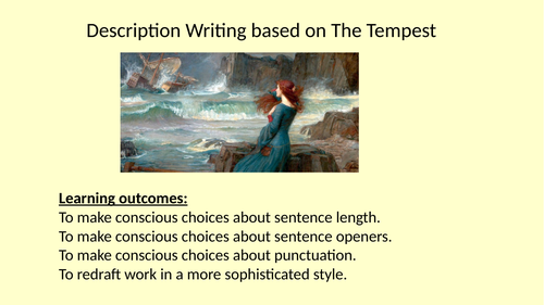Descriptive writing based on The Tempest Act 1 | Teaching Resources