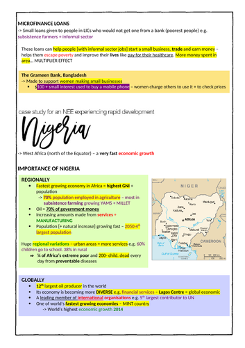 GCSE Geography Economic World Notes (including case studies e.g. UK ...