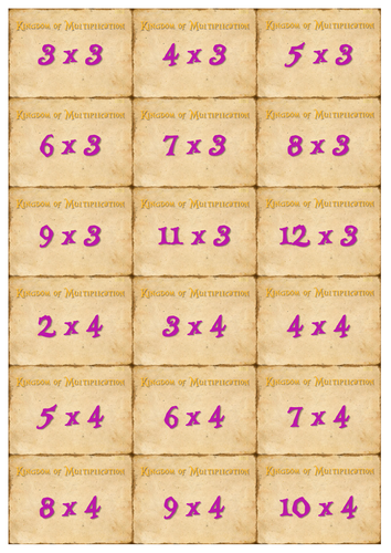 X3, X4 and X8 game: Kingdom of Multiplication Battle Game | Teaching ...