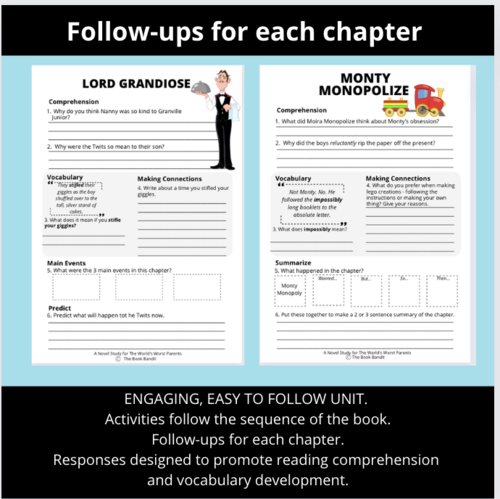 THE WORLD'S WORST PARENTS by David Walliams - Novel Study and Book ...