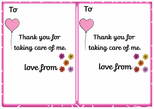 Mother's / Father's Day card insert | Teaching Resources