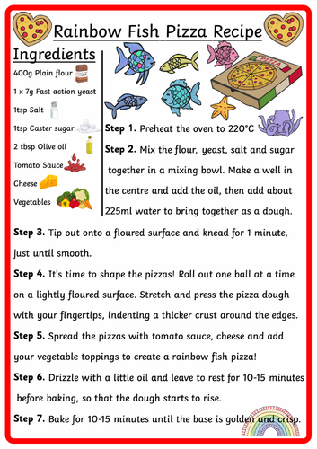 Rainbow Fish Pizza Recipe | Teaching Resources