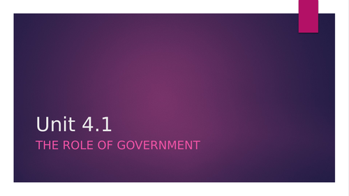 4.1 The role of government (IGCSE Economics) | Teaching Resources
