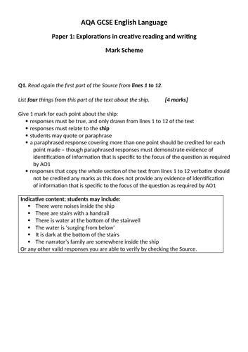 Language Paper 1 Full Lessons | Teaching Resources