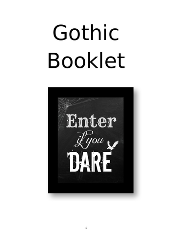Gothic Booklet | Teaching Resources