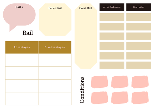 A Level Law: Bail Crib Sheet | Teaching Resources