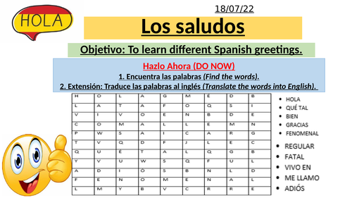 Beginners Spanish - Los saludos | Teaching Resources