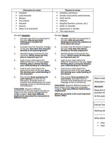 Macbeth Unit of Work (including revision activities) | Teaching Resources