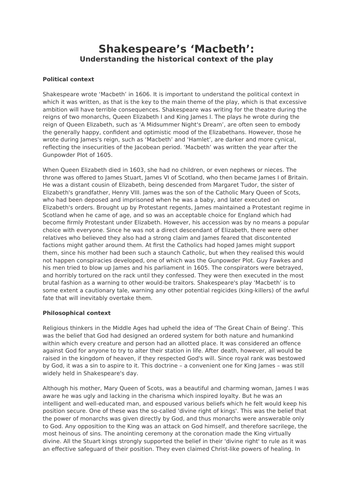 Macbeth Unit of Work (including revision activities) | Teaching Resources