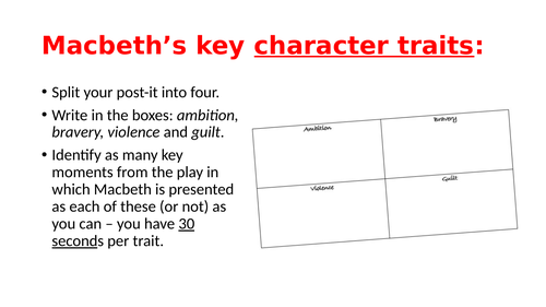 Macbeth Unit of Work (including revision activities) | Teaching Resources