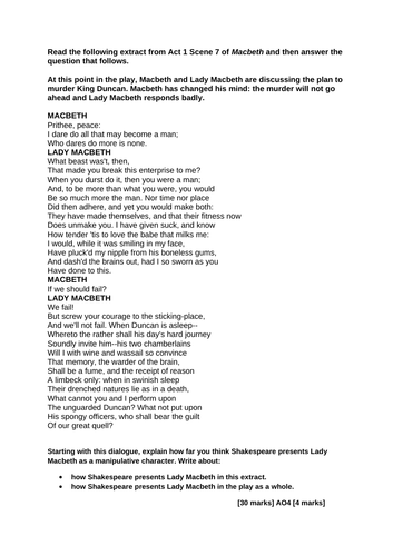 Macbeth Unit of Work (including revision activities) | Teaching Resources