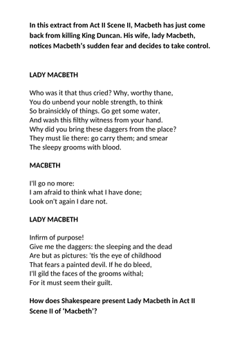 Macbeth Unit of Work (including revision activities) | Teaching Resources