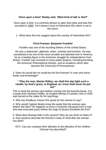 SOW - Fahrenheit 451 | Teaching Resources