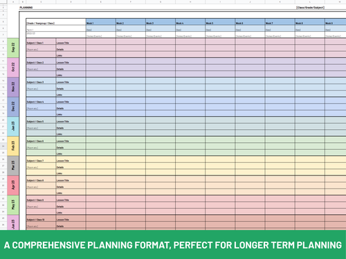 Editable Digital Teacher Planner & Monthly Calendar | 2022/23 | Google ...