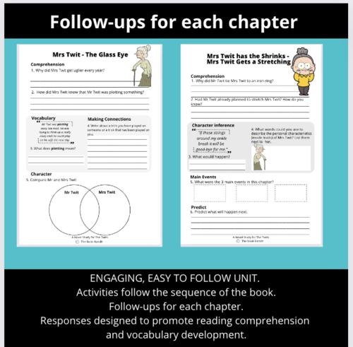 THE TWITS by Roald Dahl NOVEL STUDY Book Companion | Teaching Resources