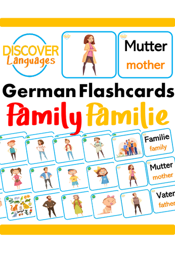 German Flash Cards - Family - Familie | Teaching Resources