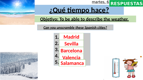 Beginners Spanish - Weather (El tiempo) | Teaching Resources