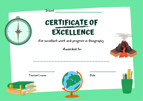 Geography award certificate 2 | Teaching Resources
