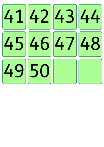 Number Cards 0-50 | Teaching Resources