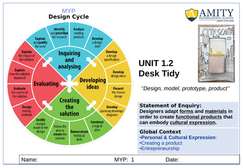 IB MYP Desk Tidy Design and Make Unit | Teaching Resources