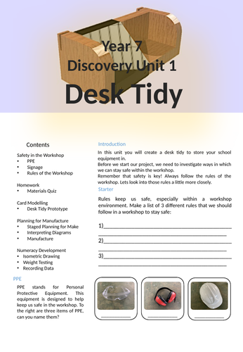 Design Technology Desk Tidy Project | Teaching Resources