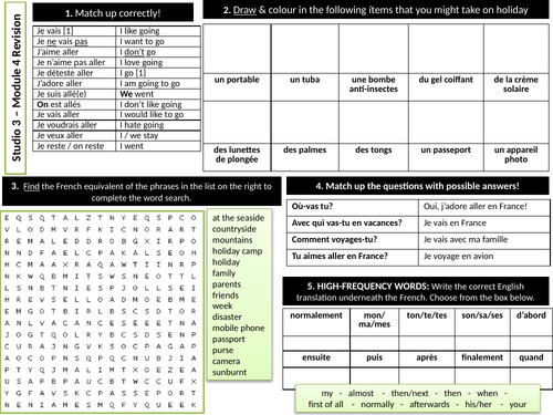 Studio 3 Revision Worksheets (All Modules 1-5) | Teaching Resources