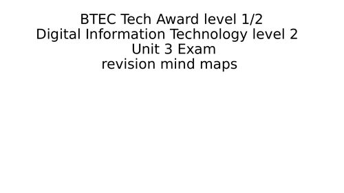BTEC Tech Award - Digital Information Technology level 2 Unit 3 Exam ...