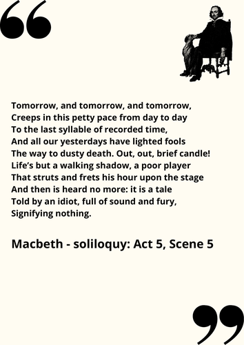 Macbeth soliloquies wall displays | Teaching Resources