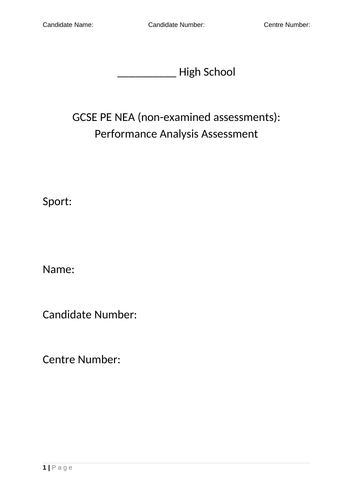 GCSE PE Coursework Template | Teaching Resources GCSE PE Coursework Template | Teaching Resources
