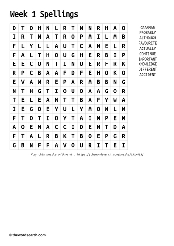 Spellings Year 3/4 Spellings Recap (Upper KS2) | Teaching Resources