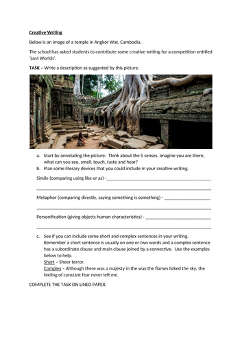 Creative Writing Worksheets | Teaching Resources