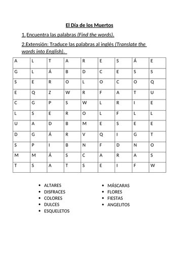 Beginners Spanish El Día de los Muertos | Teaching Resources