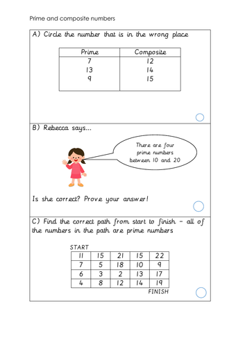 Primes, Multiples and Factors printable problem solving and reasoning ... Primes, Multiples and Factors printable problem solving and reasoning ...
