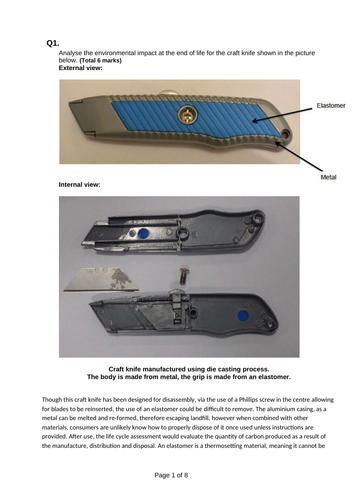 AQA A-Level Design & Technology Product Design Model Questions ...