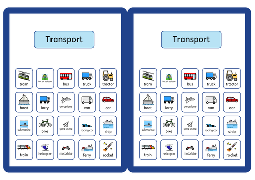 Transport Vocabulary A4 and A5/ Word Mat | Teaching Resources