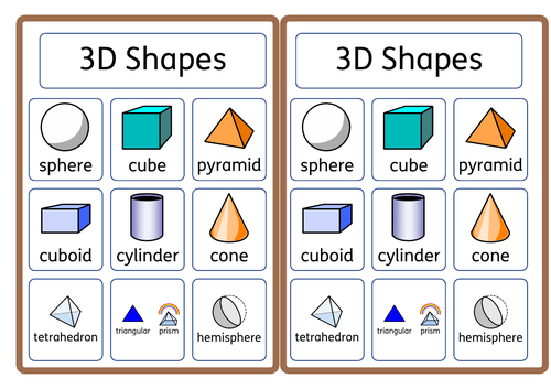 3D Shapes Word Mat/ Matching Cards | Teaching Resources
