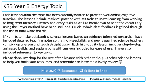 KS3 Year 8 Energy Topic L7 Radiation | Teaching Resources