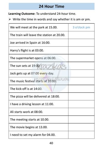 Functional Skills Maths - Entry Level 2 - Time Workbook | Teaching ...