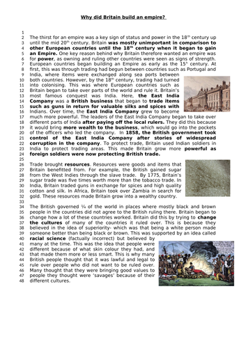 KS3 What was the British Empire Lessons | Teaching Resources