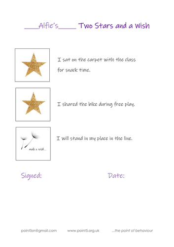 Point5 Behaviour: Positive Behaviour Recognition Template - Two Stars ...