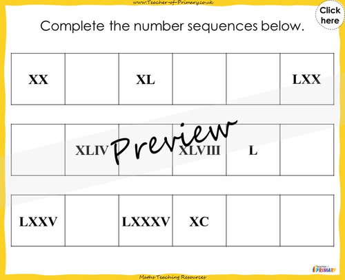 Roman Numerals to 100 - Year 4 | Teaching Resources