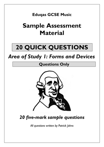 Eduqas GCSE Music – 20 Quick Questions – AoS1 Musical Forms and Devices ...