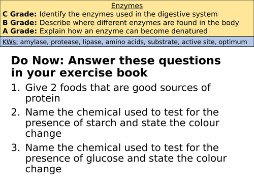 L1 to L3 - 2.7 to 2.10 - Biological Molecules, Food Tests, and Enzymes ...