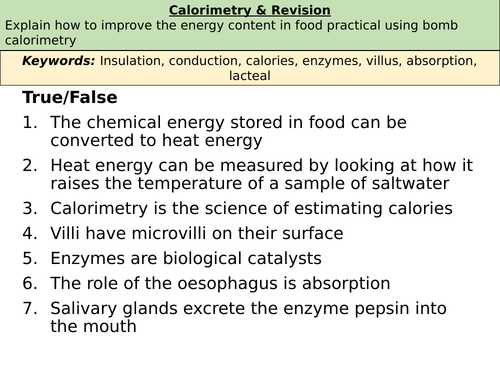 L5 to L7 - 2.33B - Calorimetry & Energy in Food Practical (IGCSE ...