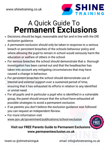 A Parents Quick Guide To Permanent Exclusions | Teaching Resources